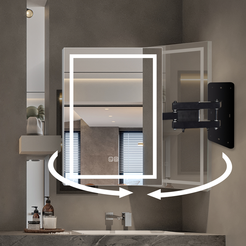 Supply Wall Mounted Lighted Bathrooms Mirrors With Rotating Bracket ...
