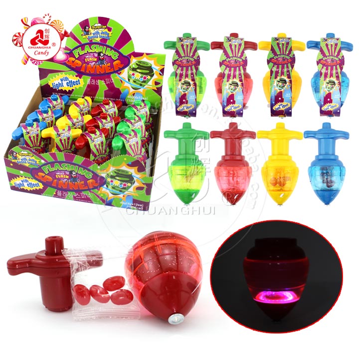 Supply Glowing Peg-top Toy LED lightning Big Gyro with jelly bean candy ...