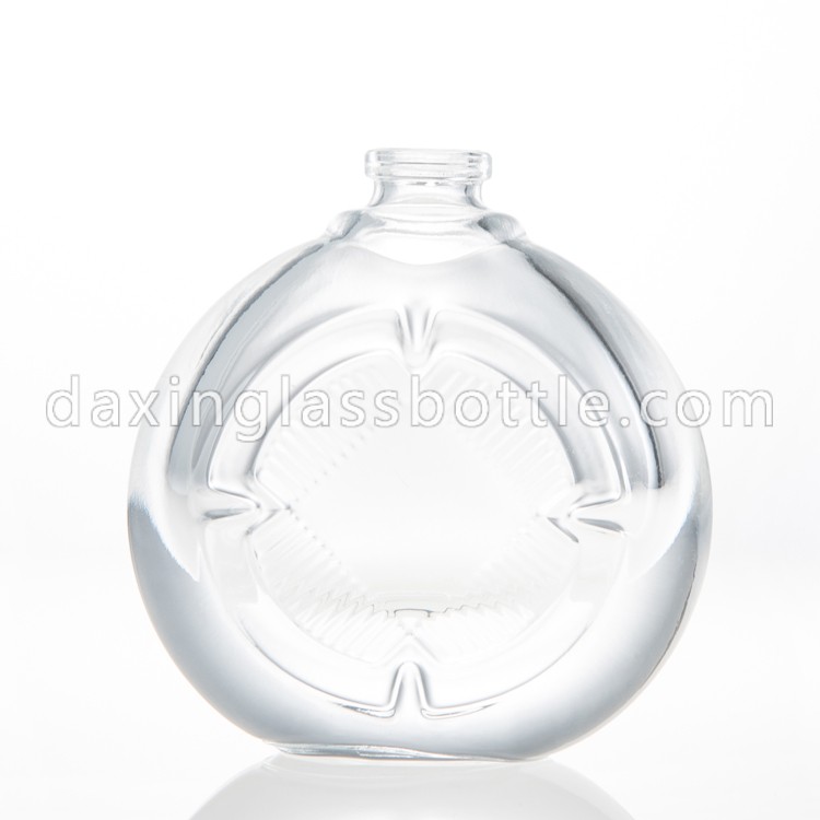 Supply High Quality Glass flat round shaped empty perfume bottle with ...
