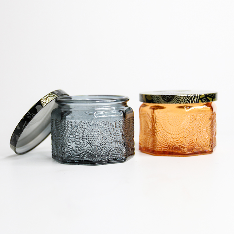 Supply 120ml 250ml Electroplated Candle Jar Petite Embossed Glass Jar ...