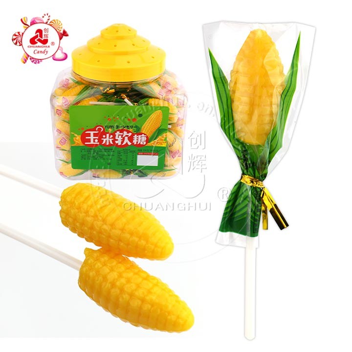 Supply Corn Shaped Soft Jelly Gummy Lollipop Candy CH-J259 Wholesale ...