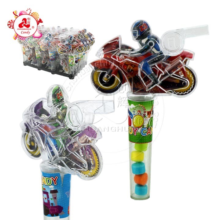 Supply Transparent super speed Motorcycle with whistle toy candy CH ...