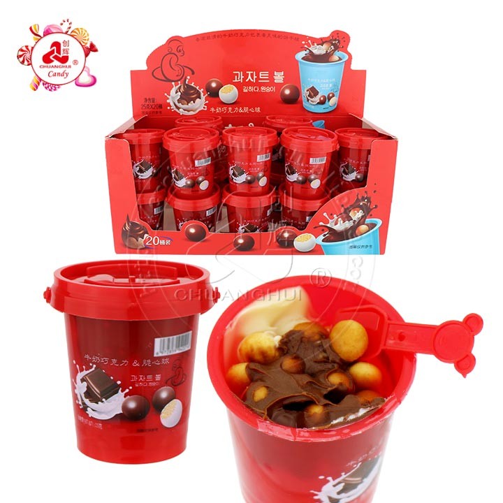 Supply 25g Milk choco & Biscuits chocolate bucket Cup CH-BC061 ...