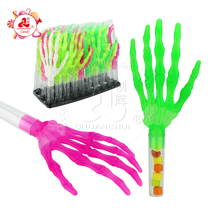 Supply Halloween Skeleton hand toy candy with tablet pressed candy CH ...