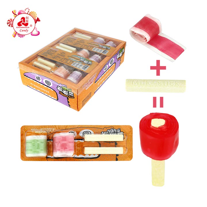 Supply 2 In 1 Gummy roll candy + milk stick tablet candy CH-J197 ...