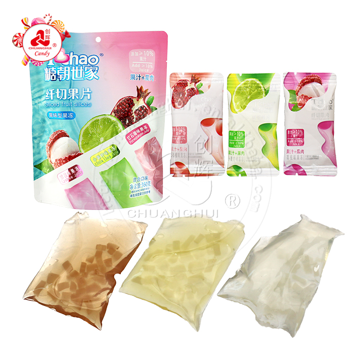 Supply Healthy snacks konjac jelly slice with fruit juice and pulp ...
