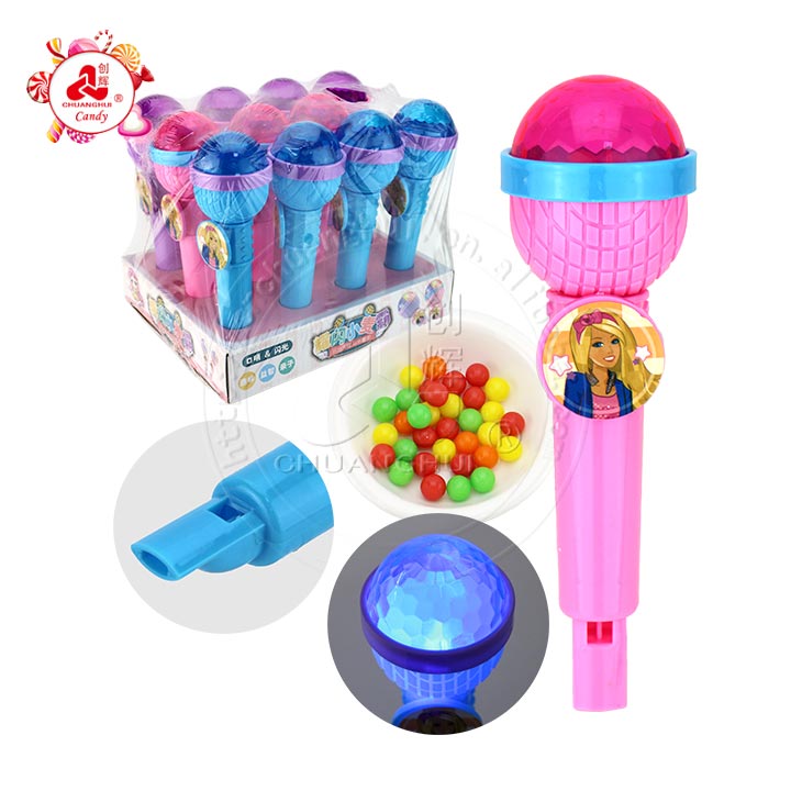 Supply LED Lighting Microphone shape plastic stick and whistle toy ...