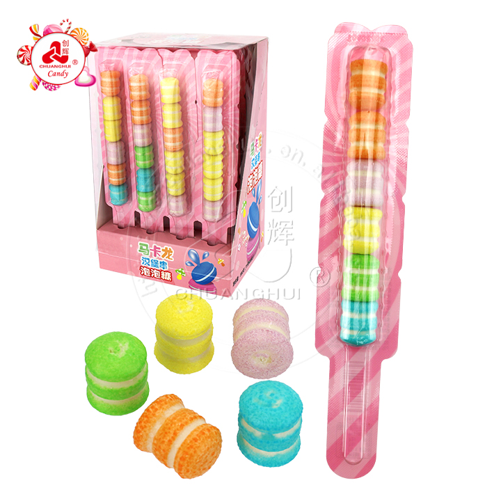 Supply Macaron burger shape mini bubble gum Halal hamburger chew gum CH ...
