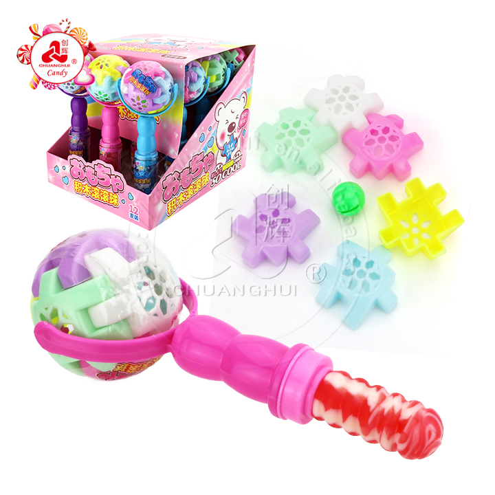 Supply Plastic building block ball ring bell toy with fruit flavored ...