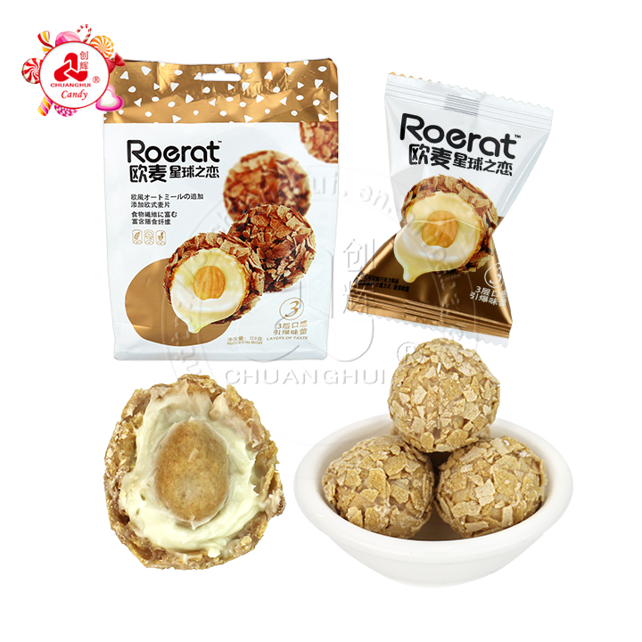 Supply Roerat choco oatmeal coating puff ball nut and white chocolate ...