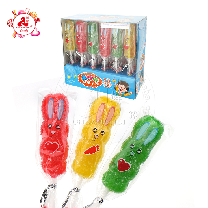 Supply Halal animal rabbit shape jellypop soft gummy lollipop candy CH ...