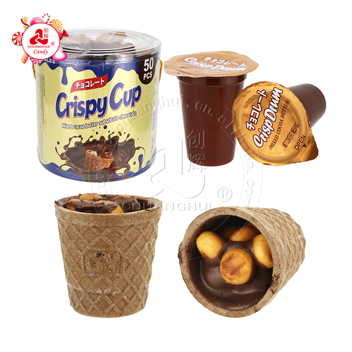 Supply Choco Crispy cup chocolate sauce and biscuit ball cookies cup in ...