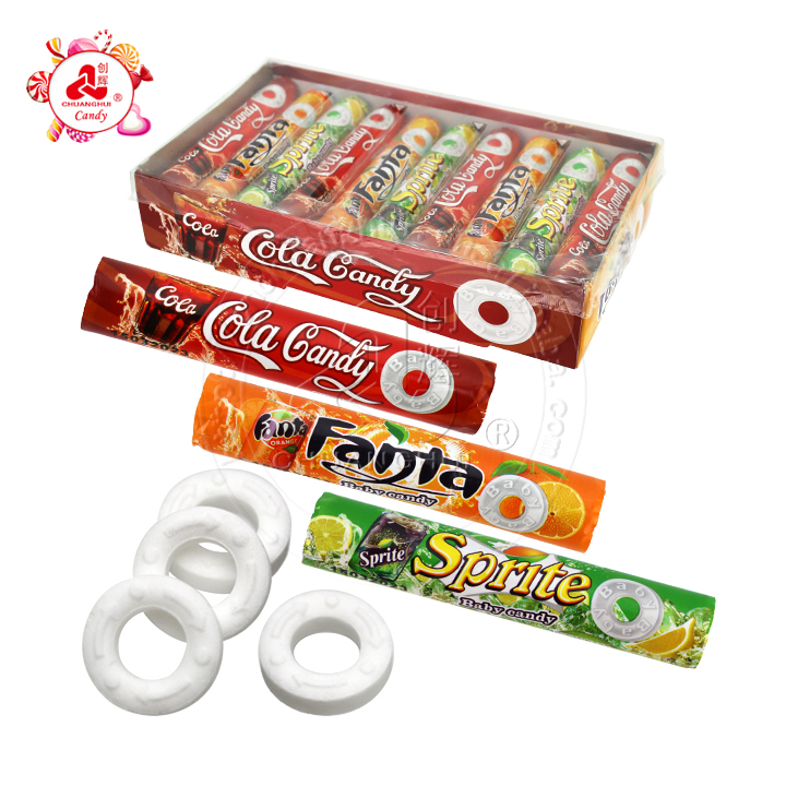 Supply Halal cola soda flavored 17g Roll shape pressed tablet candy CH ...