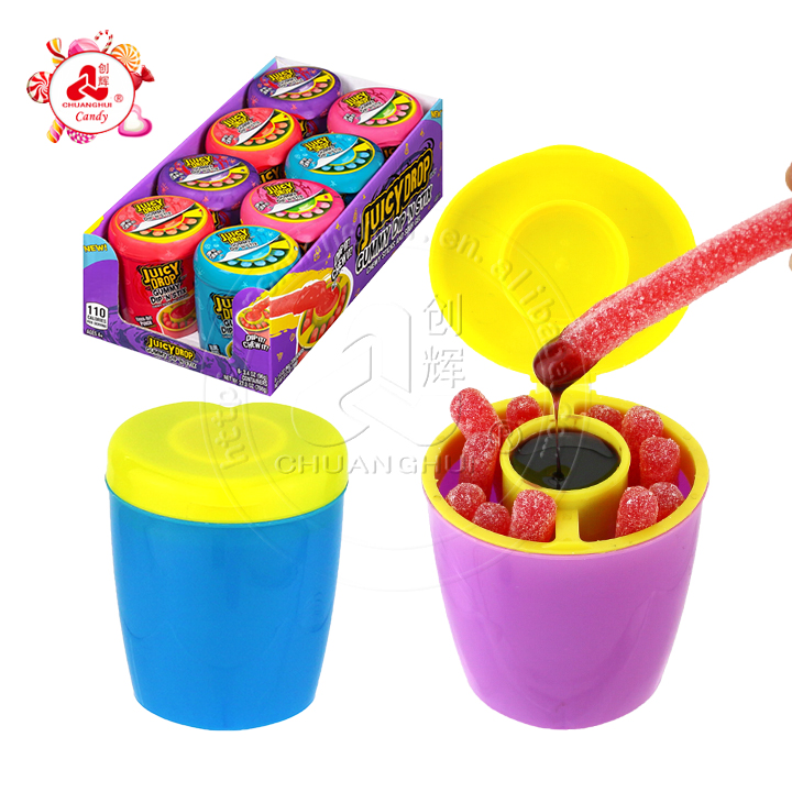 Supply High quality Juicy Dip chewy gel soft gummy candy stick with ...