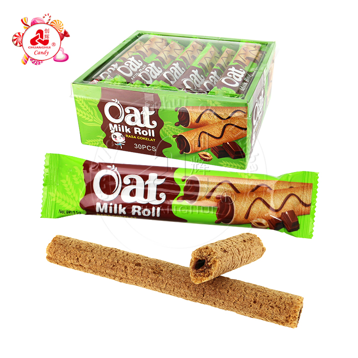 Supply Oat milk chocolate roll puffed wafer biscuit stick with ...