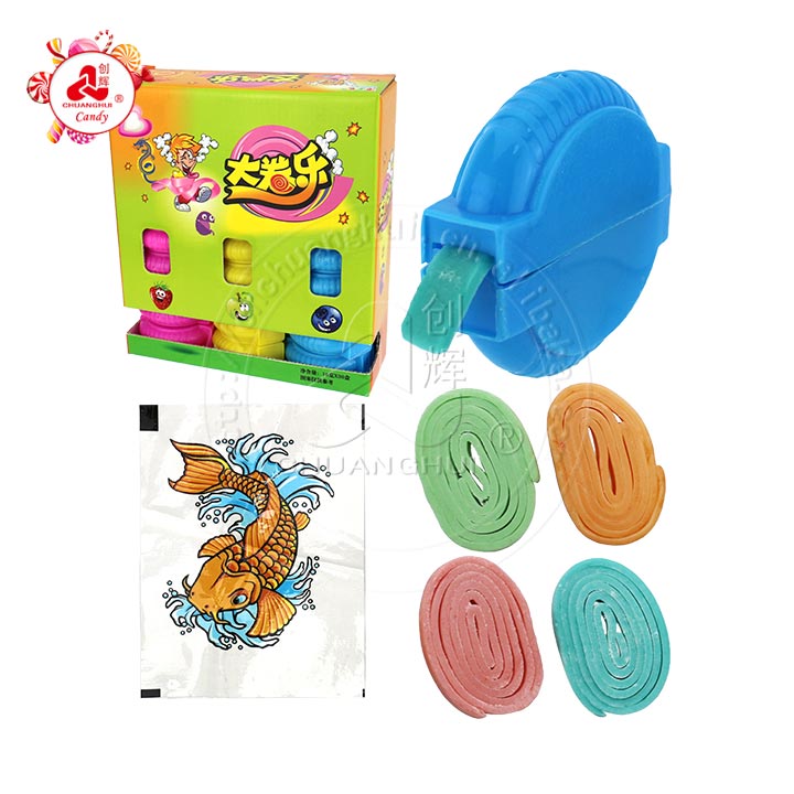 Supply Crazy roll bubble chewing gum tape candy with tattoo in Standing ...
