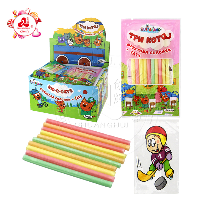 Supply CC stick candy straw powder candy+Cartoon tattoo sticker CH-C112 ...