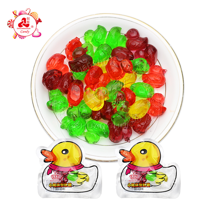 Supply Wholesale bulk mini Duck shaped chewy soft gummy candy in bag ...