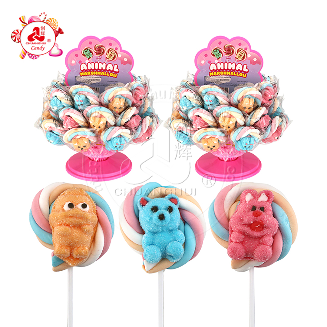 Supply Cartoon animals shaped marshmallow with twist marshmallow ...