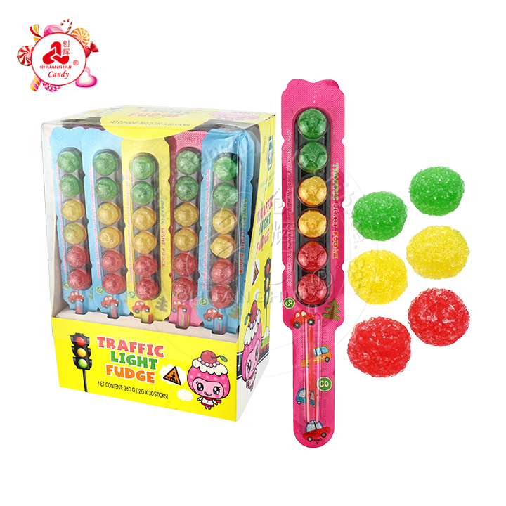 Supply Traffic light Fudge tricolor chewy soft gummy candy CH-J520 ...