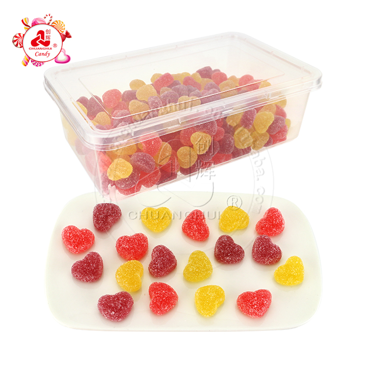 Supply 1Kg Cartoon mini Love heart shaped chewy soft gummy candy in box ...