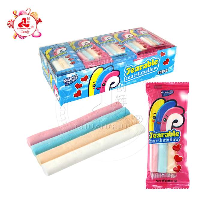 Supply 4 colors candy fruit flavored hand torn tearable marshmallows CH ...