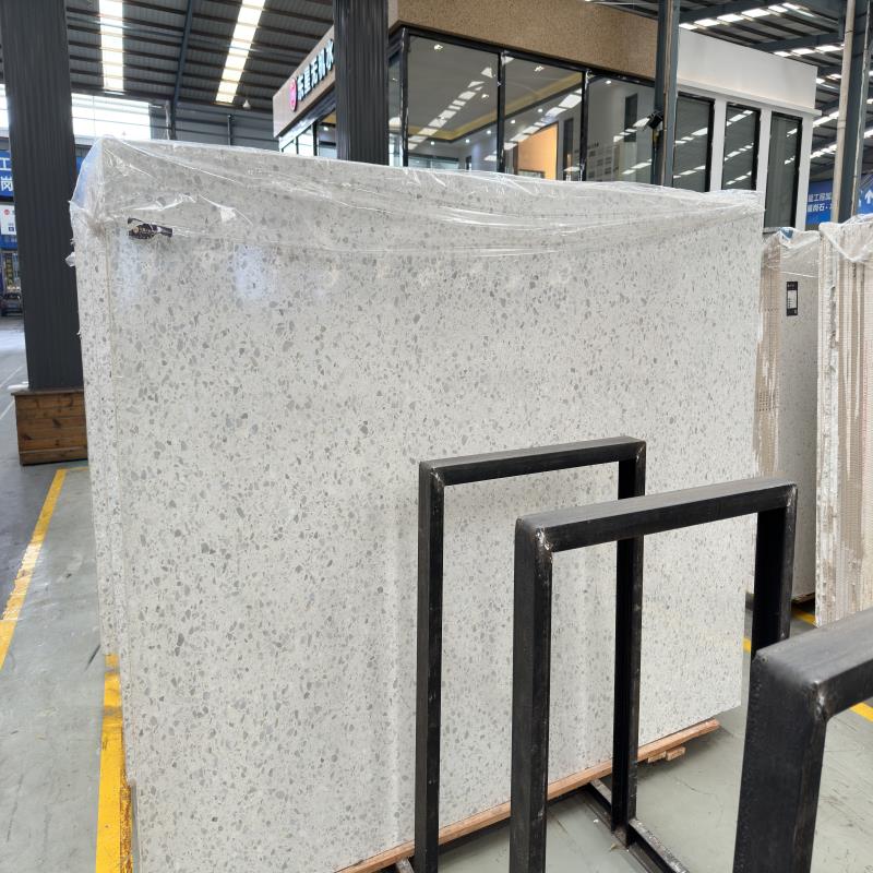 Supply White Alps artificial stone inorganic terrazzo slabs and tiles ...