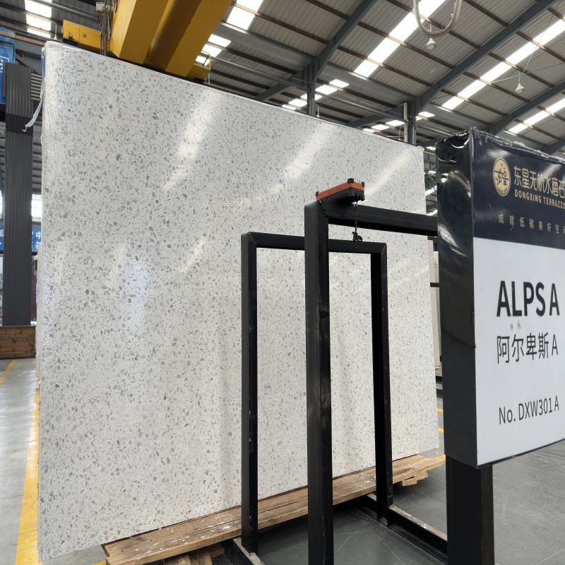 Supply White Alps artificial stone inorganic terrazzo slabs and tiles ...