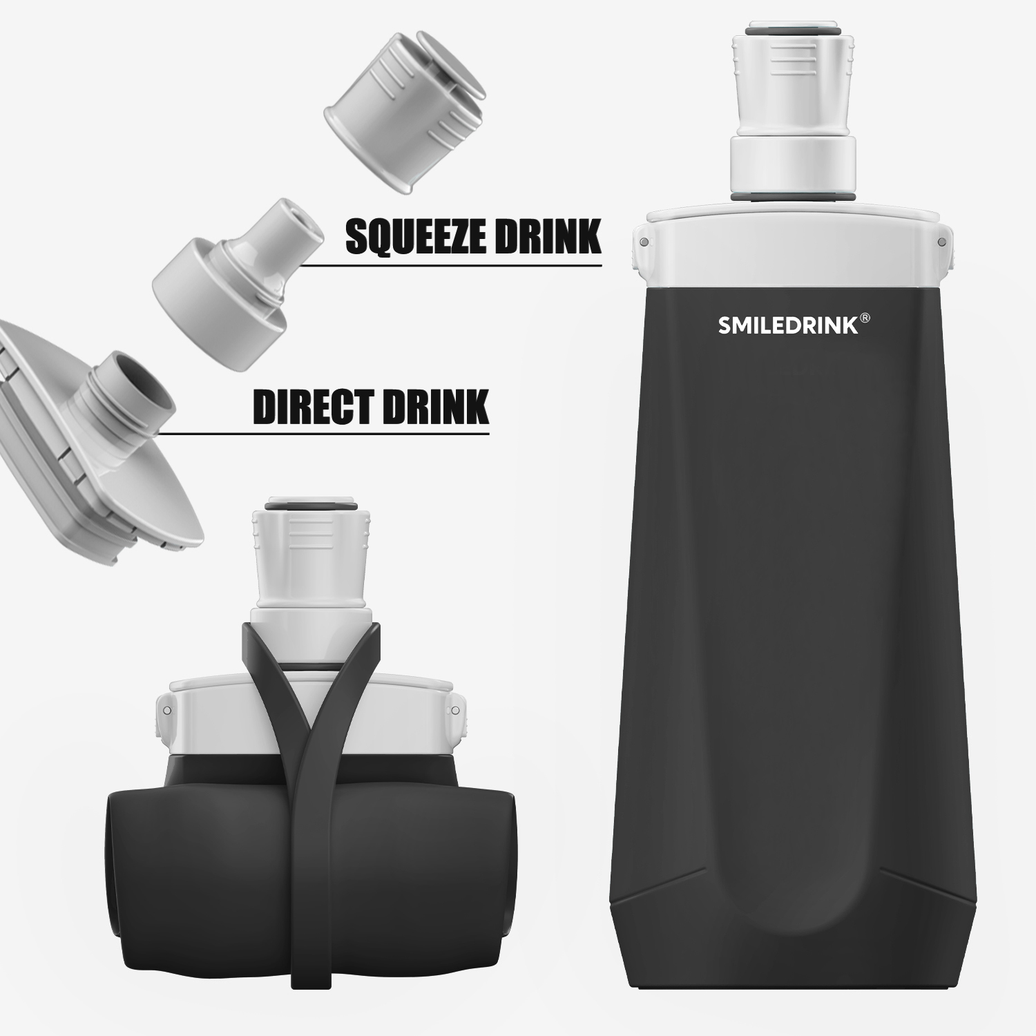 Supply silicone Soft Folding Water Bottles Collapsible Flask for Hiking ...