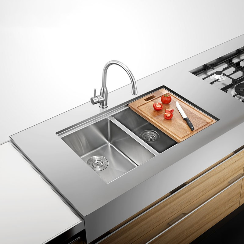 Supply Undermount Double Bowl SUS304 Stainless Steel Handmade Sink With ...