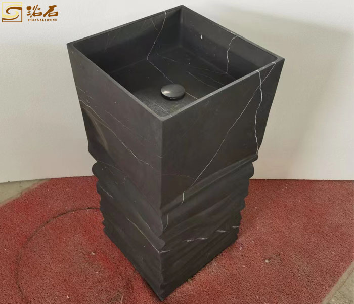 Supply Bianco Carrara White Marble Pedetal Sink and Free Standing Basin ...