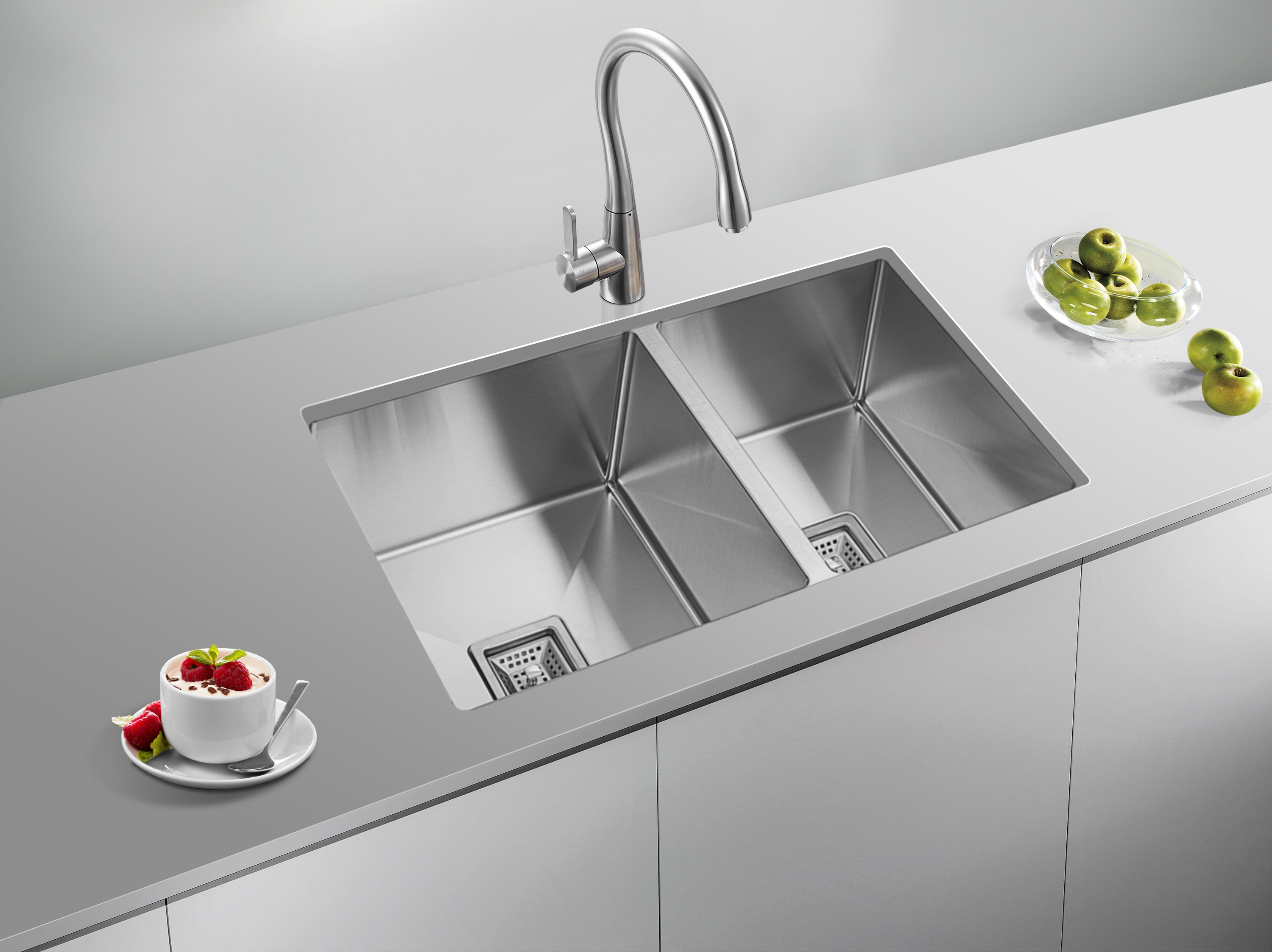 Supply Undermount Stainless Steel 16 Gauge Double Bowl Kitchen Sink ...