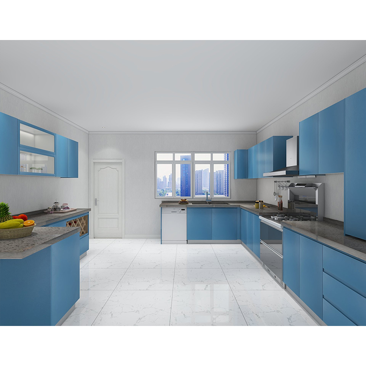 Modern Blue High Gloss Acrylic Kitchen Cabinets Design - China ...