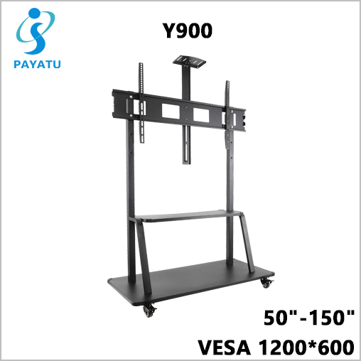 Supply Large Size Mobile TV Stand 50-150 Inch Rolling TV Mount On 360 ...
