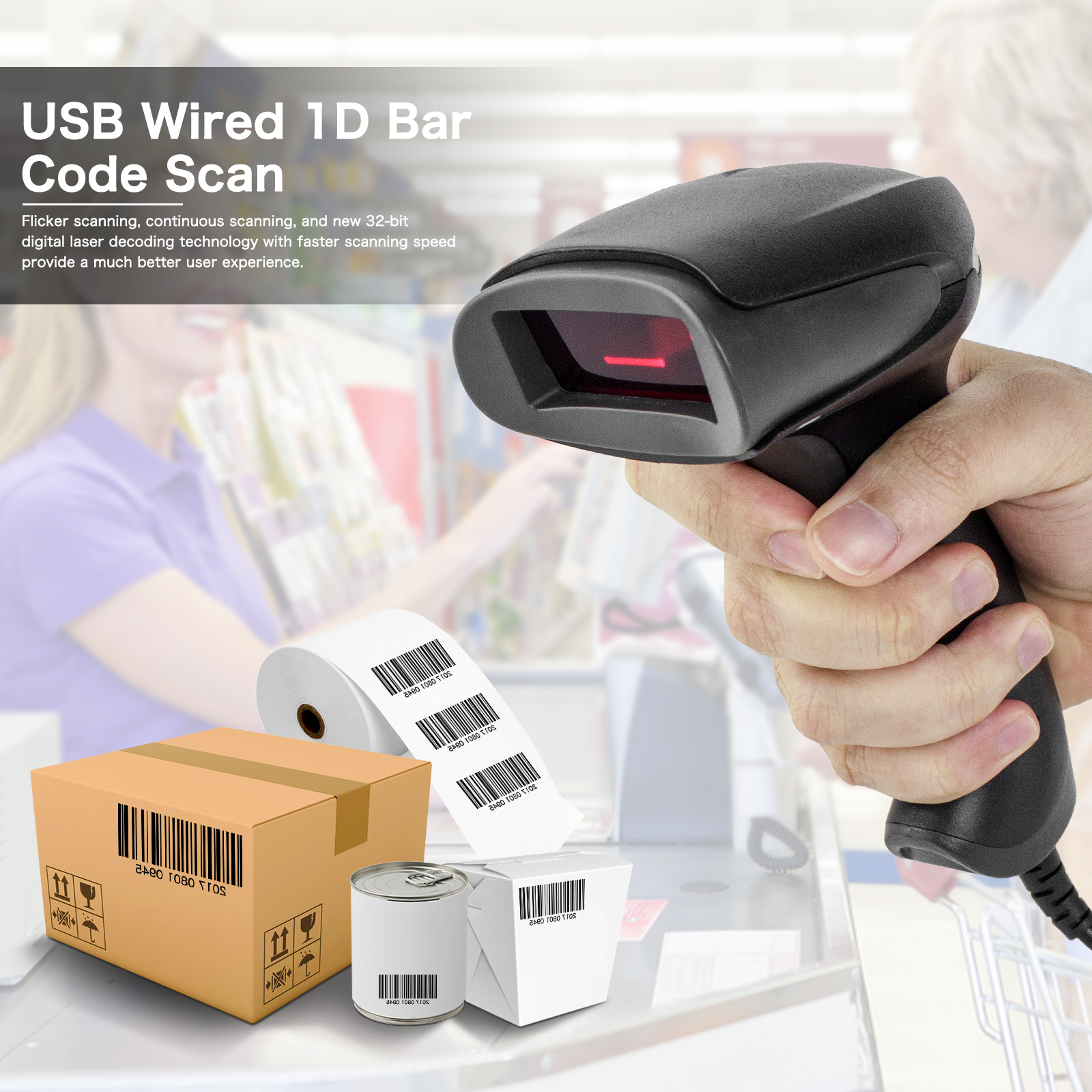 Supply Nt F20 1d Ccd Wired Handheld Barcode Scanner Wholesale Factory