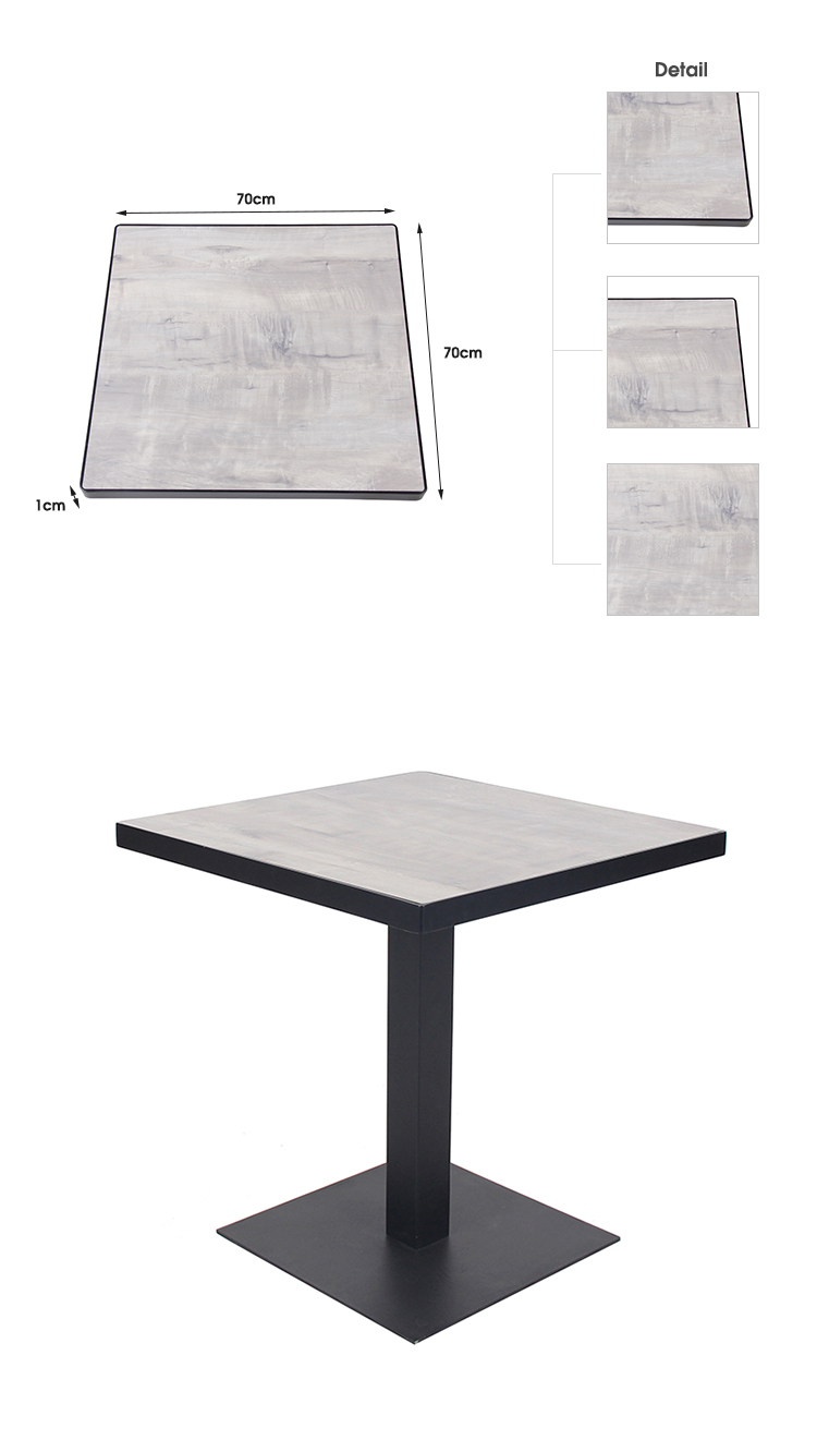 Supply Custom Size Industrial Coffee Restaurant Square HPL Table Top Supply Custom Size Industrial Coffee Restaurant Square HPL Table Top