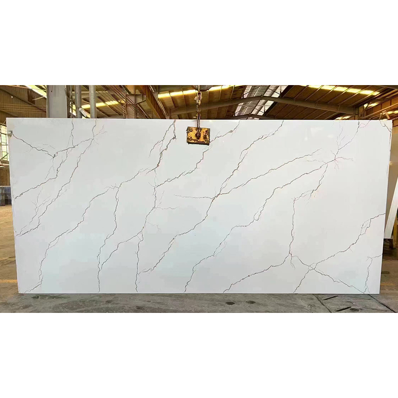 Supply Natural Golden Vein Calacatta Quartz Worktop Wholesale Factory ...