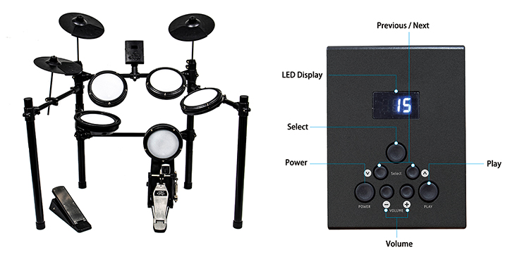Supply Electric Drum Kits with Five Drums and Three Cymbals Wholesale ...