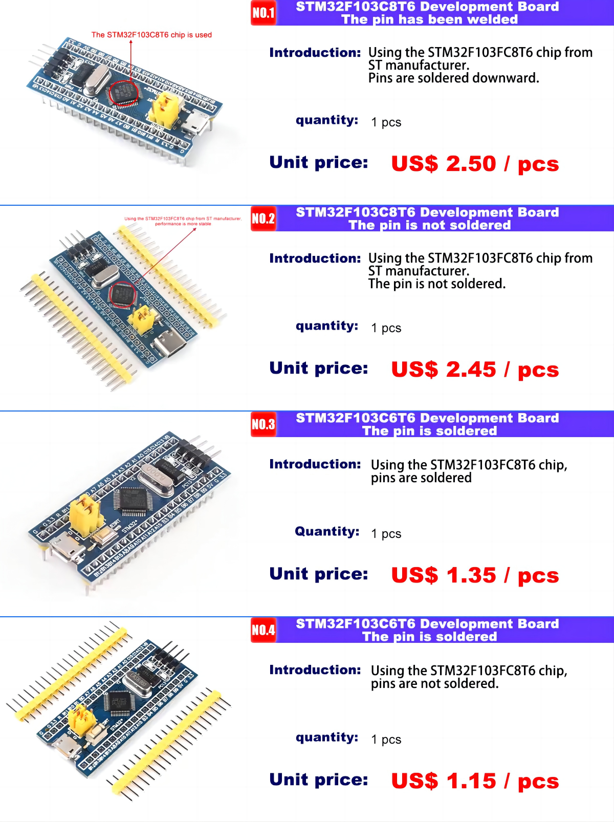 Supply STM32F103C8T6 core board C6T6 STM32 development board ARM ...