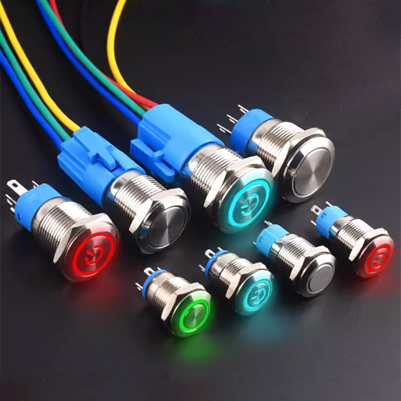 Supply Metal button switch self-reset self-lock with light waterproof ...