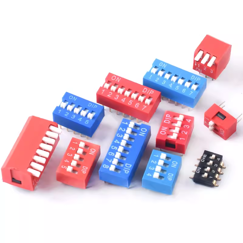 Supply Dial switch patch DS-1P2P3P4P5P6P7P8P9P10P12-bit 2.54mm red blue ...