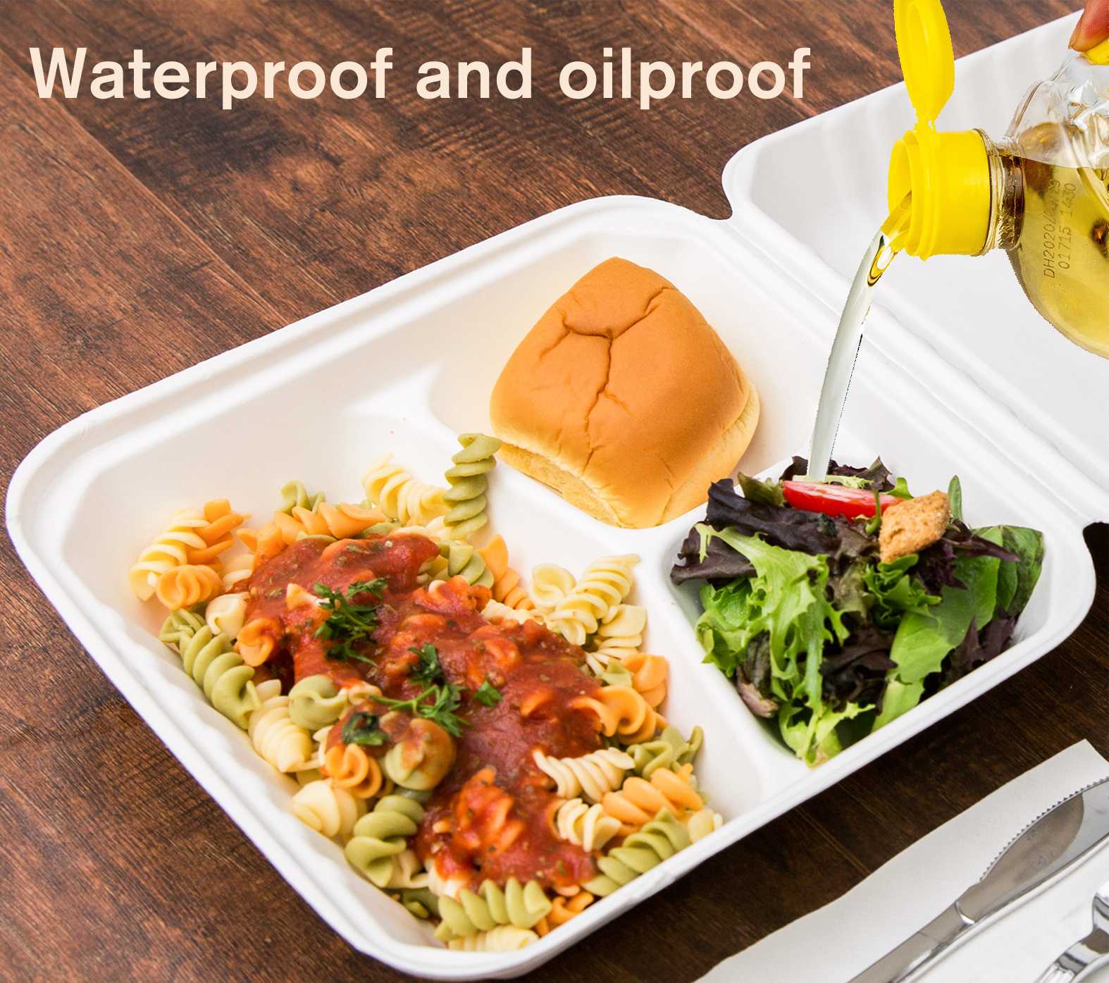 Supply 9 inch Clamshell Sugarcane Pulp Food Boxes Takeaway Container ...