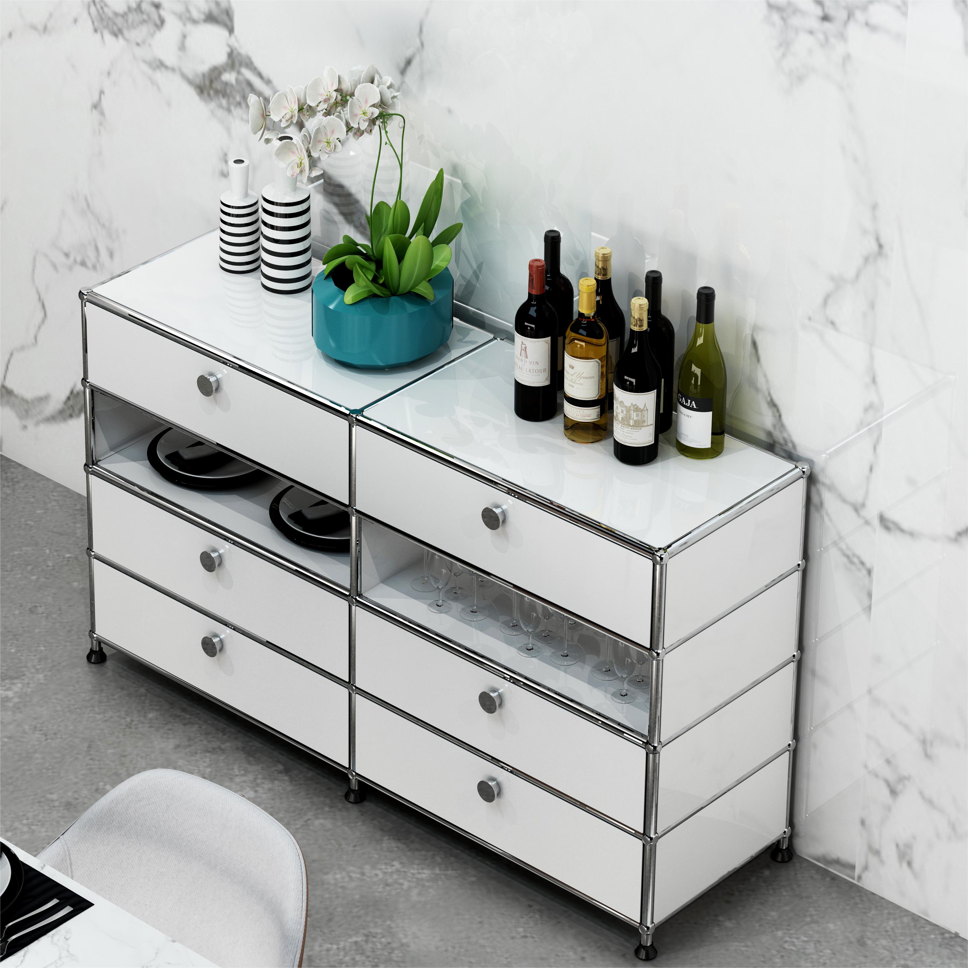 Supply Nordic Metal Stainless Steel Multi-shelf Storage Cabinet ...