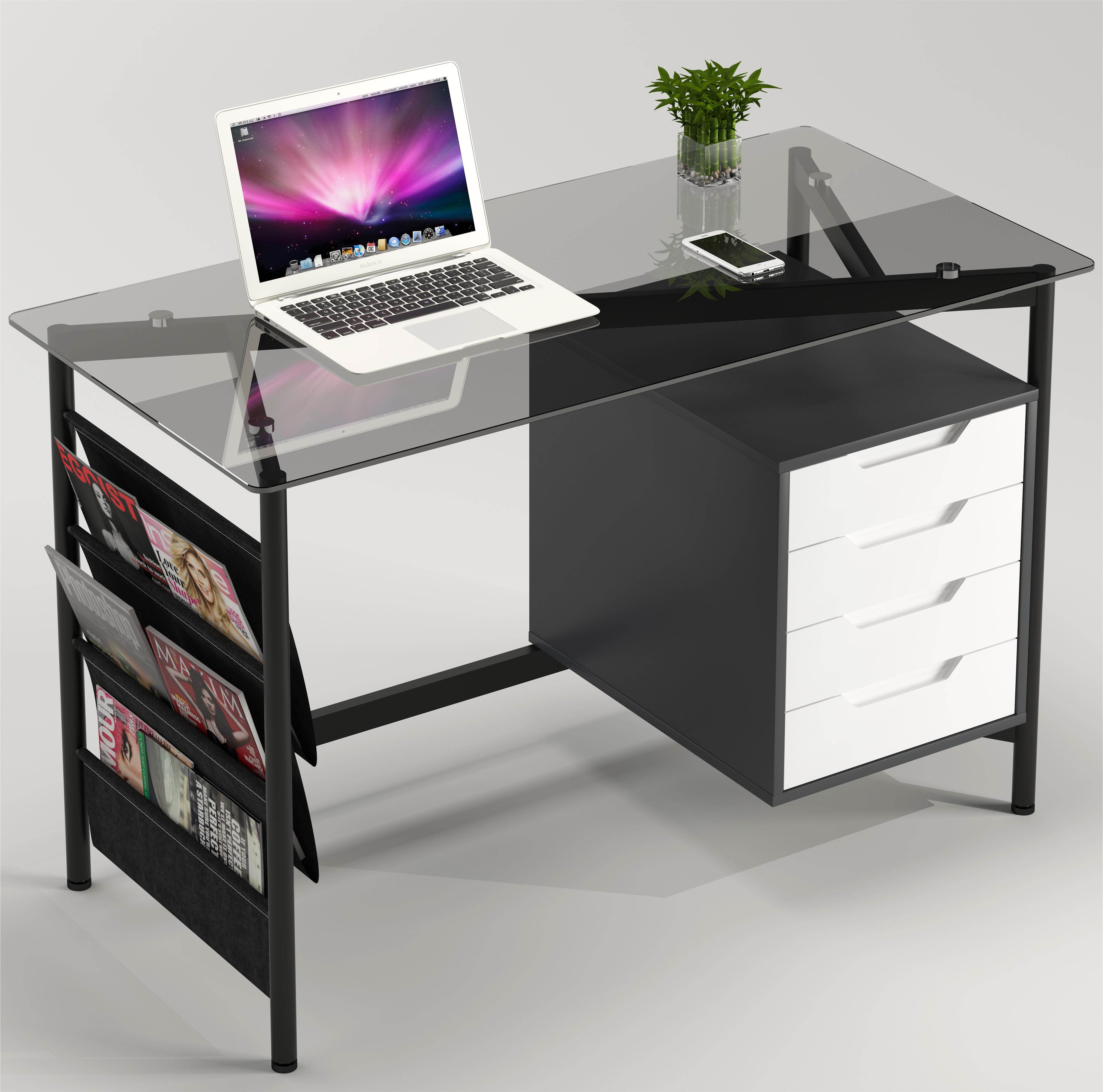 Supply Clear Tempered GlassTop Compact Computer Study Laptop Desktop ...