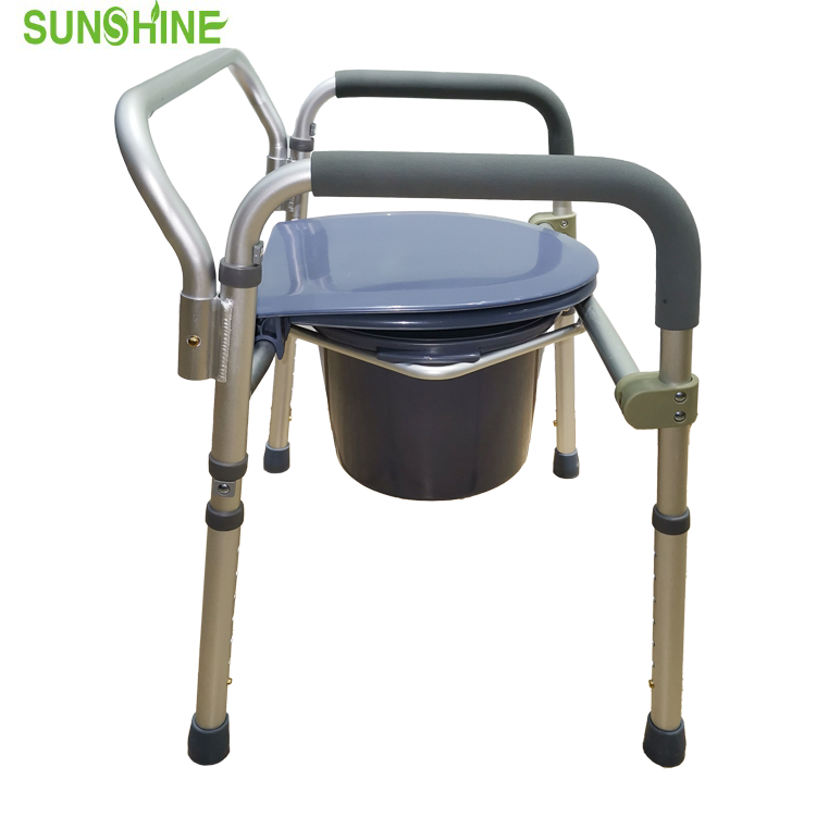 Supply Aluminum Foldable Commode Chair With Back Support Wholesale ...