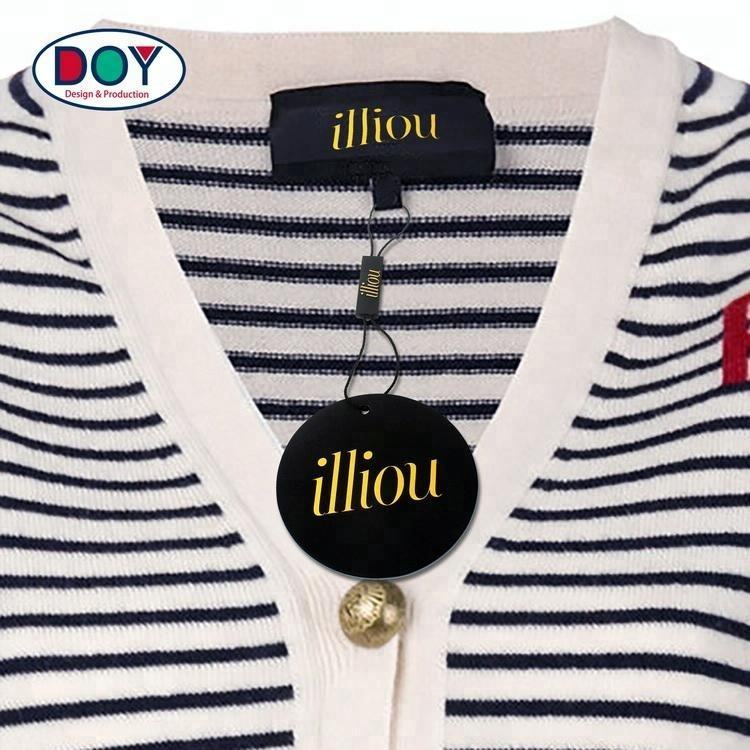 Supply Custom Brand Logo Hang Labels Golden Foiling 1000GSM Black ...