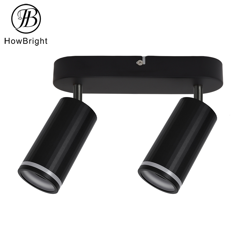 Supply metal 2 heads GU10 bulb spot ceiling light indoor black white ...