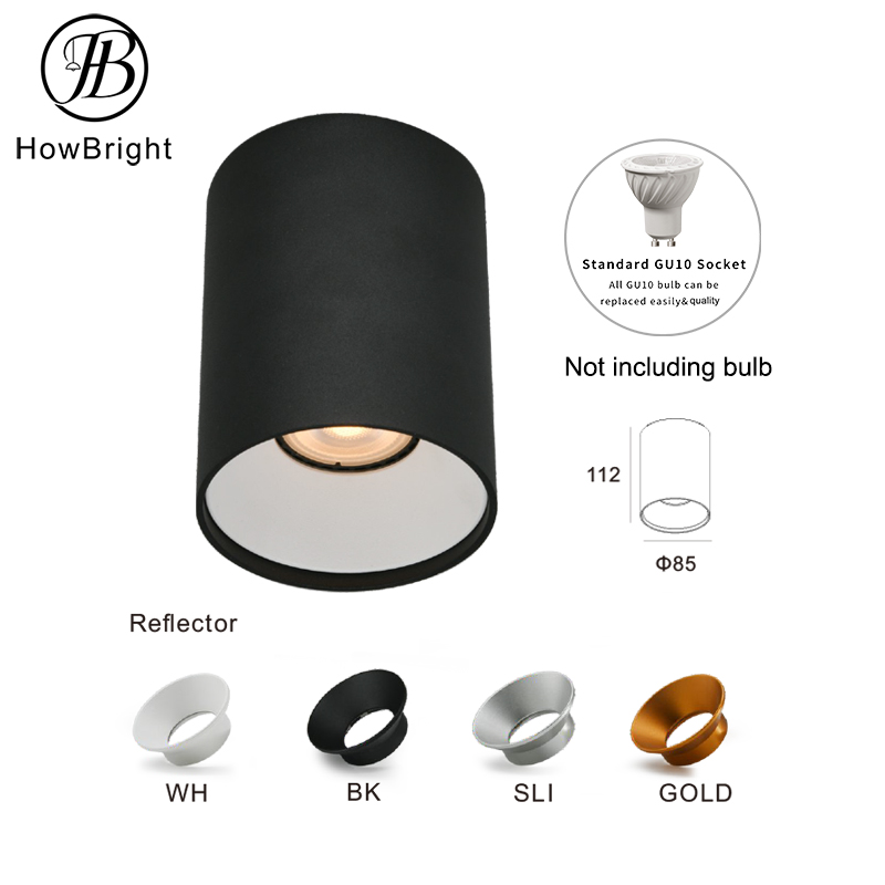 Supply GU10 Surface Down Light Fixture Aluminum White Black Gold Color ...