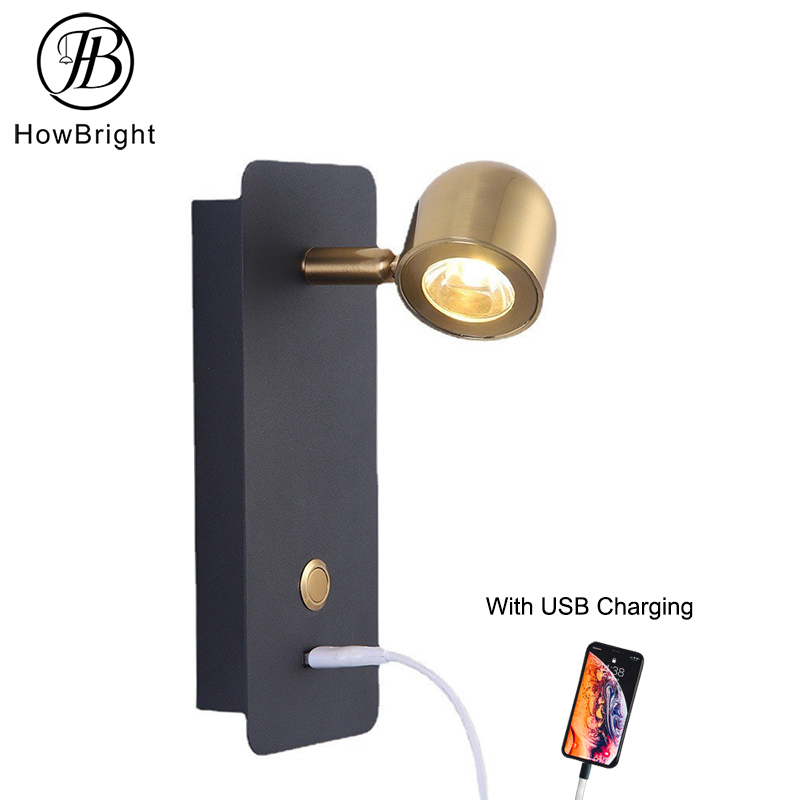 Supply indoor wall lamp Adjustable LED simple reading lamp With USB ...