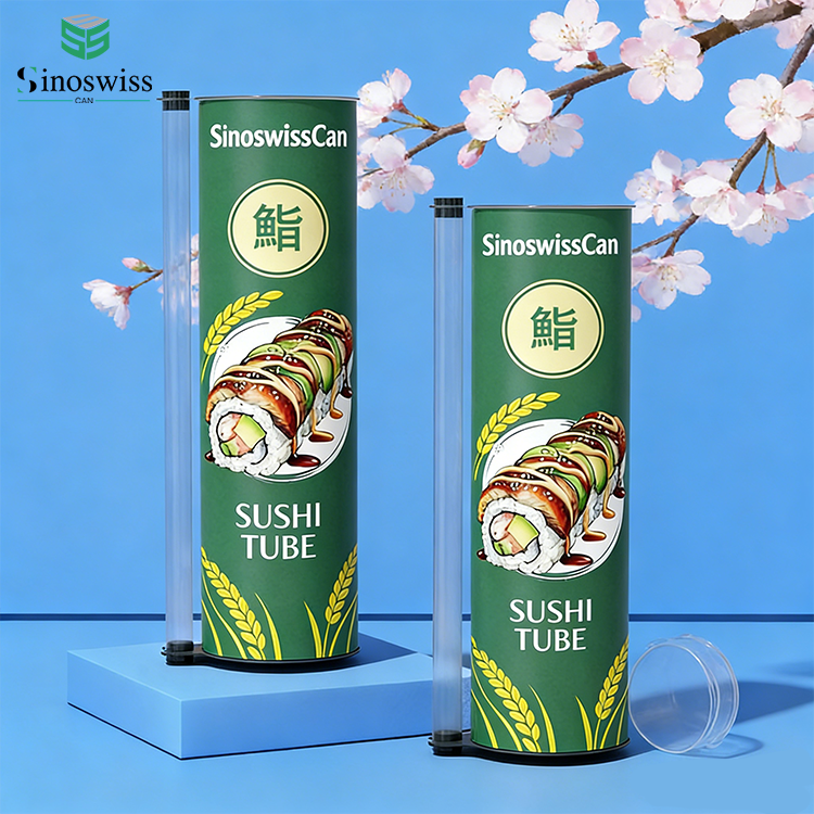 Supply Push Up Sushi Paper Tube Packaging Food Grade Cylinder Can with ...